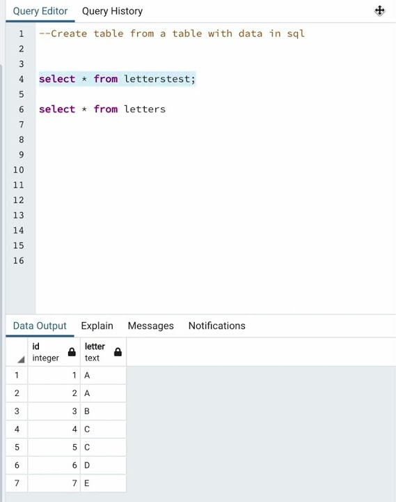 Create table with populated data from other table #sql #beginner # ...