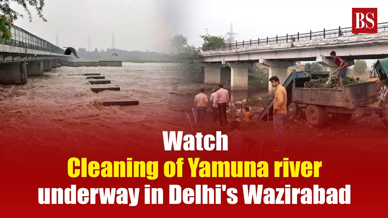 Watch: Cleaning of Yamuna river underway in Delhi's Wazirabad | Delhi ...