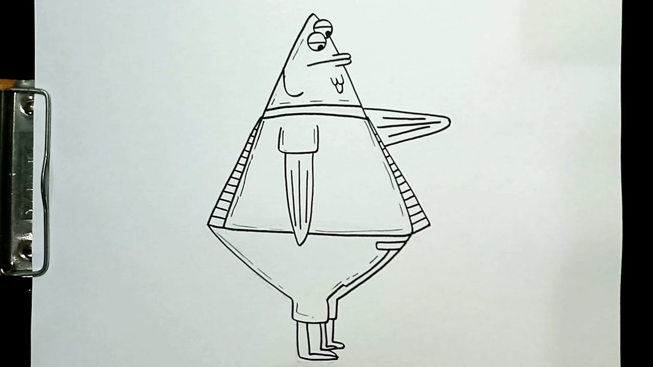 How to Draw FLAT THE FLOUNDER FROM SPONGEBOB - YouTube