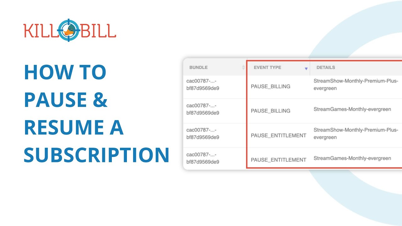 Kill Bill: How to Pause and Resume a Subscription in Kaui - YouTube