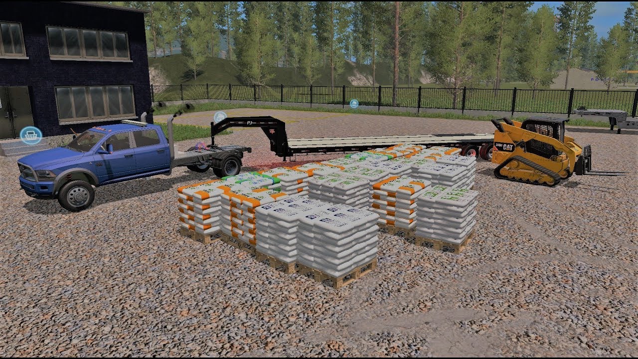 Farming simulator 17 - hauling seed pallets to the shop - YouTube