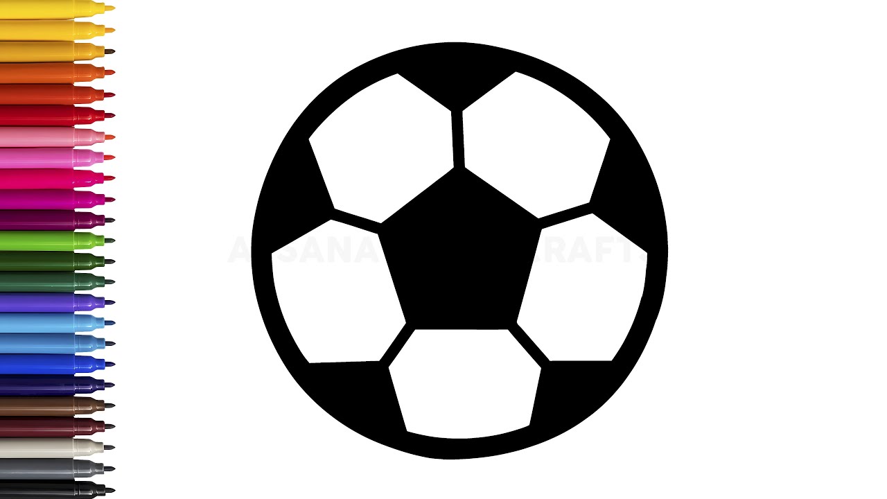 Easy Football Drawing - Step-by-step football - Ball Drawing - YouTube