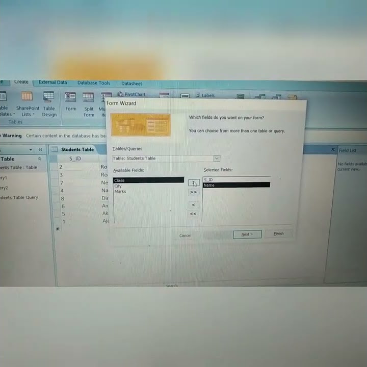 Creating form using form wizard/ Class 10 - YouTube