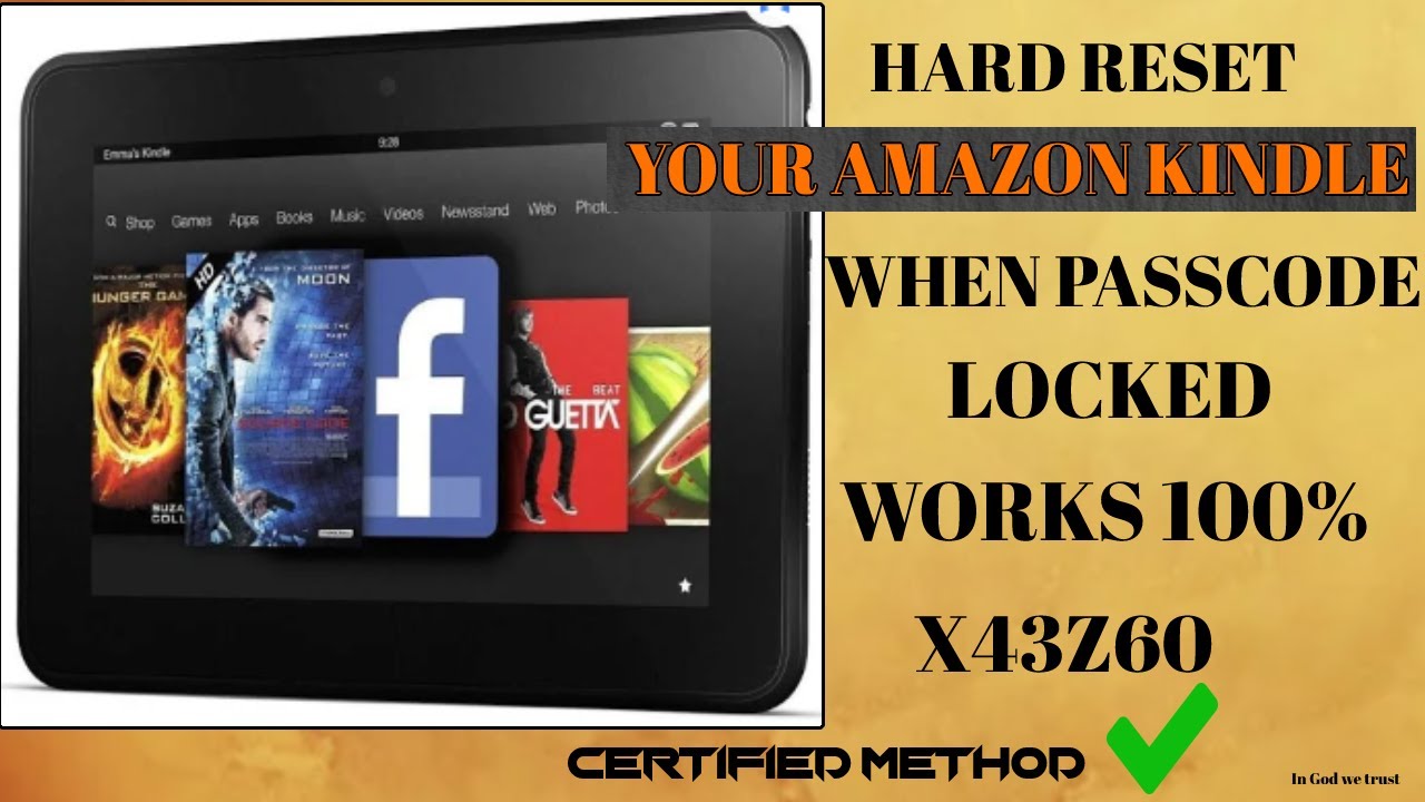 How to factory reset amazon kindle fire model no_ X43Z60 | works 1000% ...
