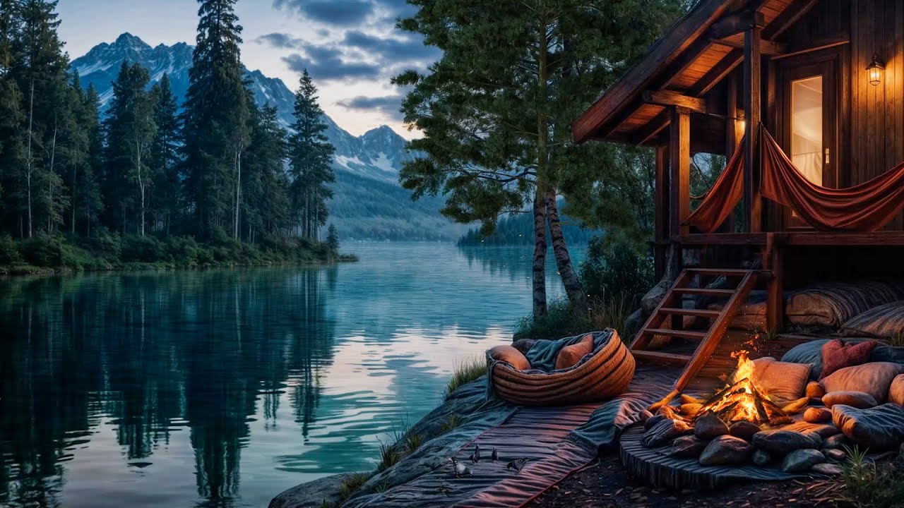Crackling Campfire & Gentle Nature | Deep Sleep, Calm Study, Inner ...