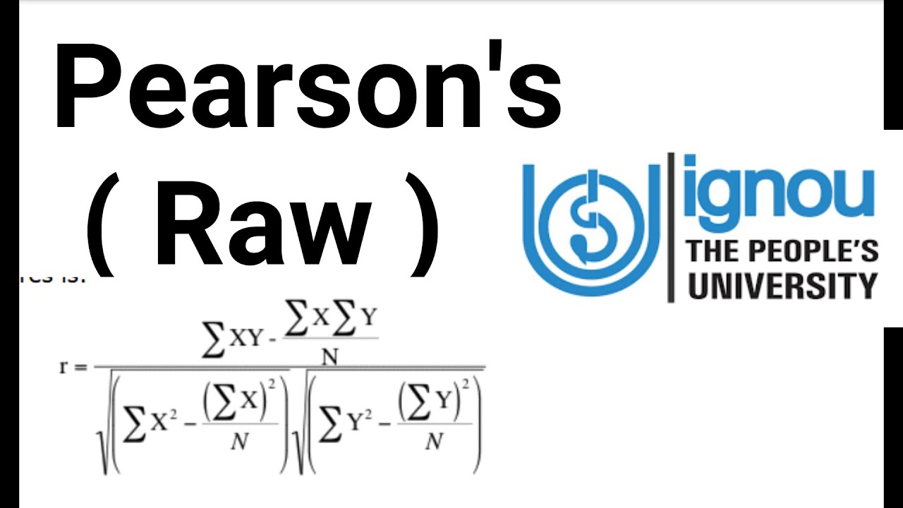 Pearson's raw score method // Ignou unsolVed// blocked 2 unit 1 - YouTube