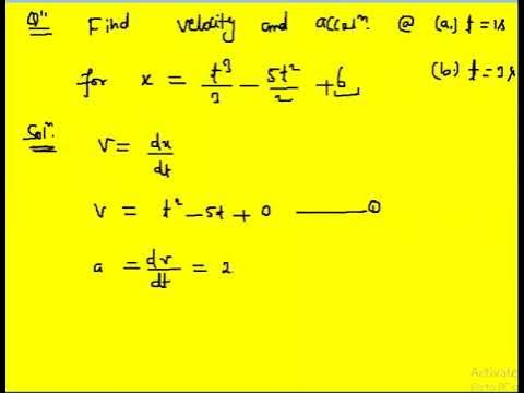 Class X NTSE PHYSICS II Velocity and Acceleration using Differentiation - YouTube