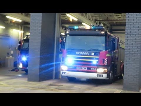 DOUBLE TURNOUT + RESERVE PUMP! - Cardiff Central Fire Station 2X Fire ...