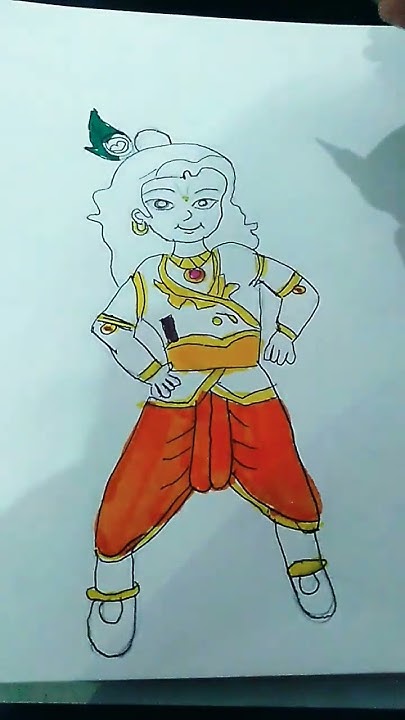 Kanha Morpankh Samrat drawing with brush pens #### - YouTube