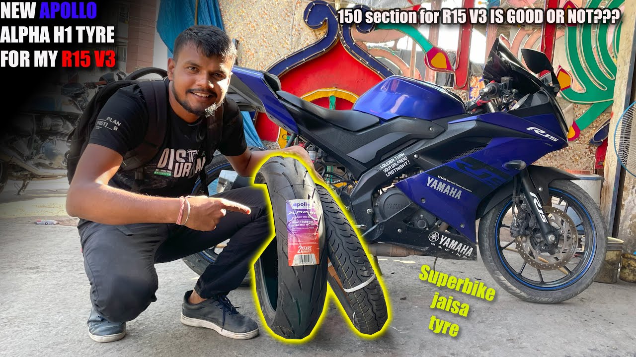 Apollo Alpha H1 Tyres for my R15 V3 | Price | Superbike Jaisa tyre😱 ...