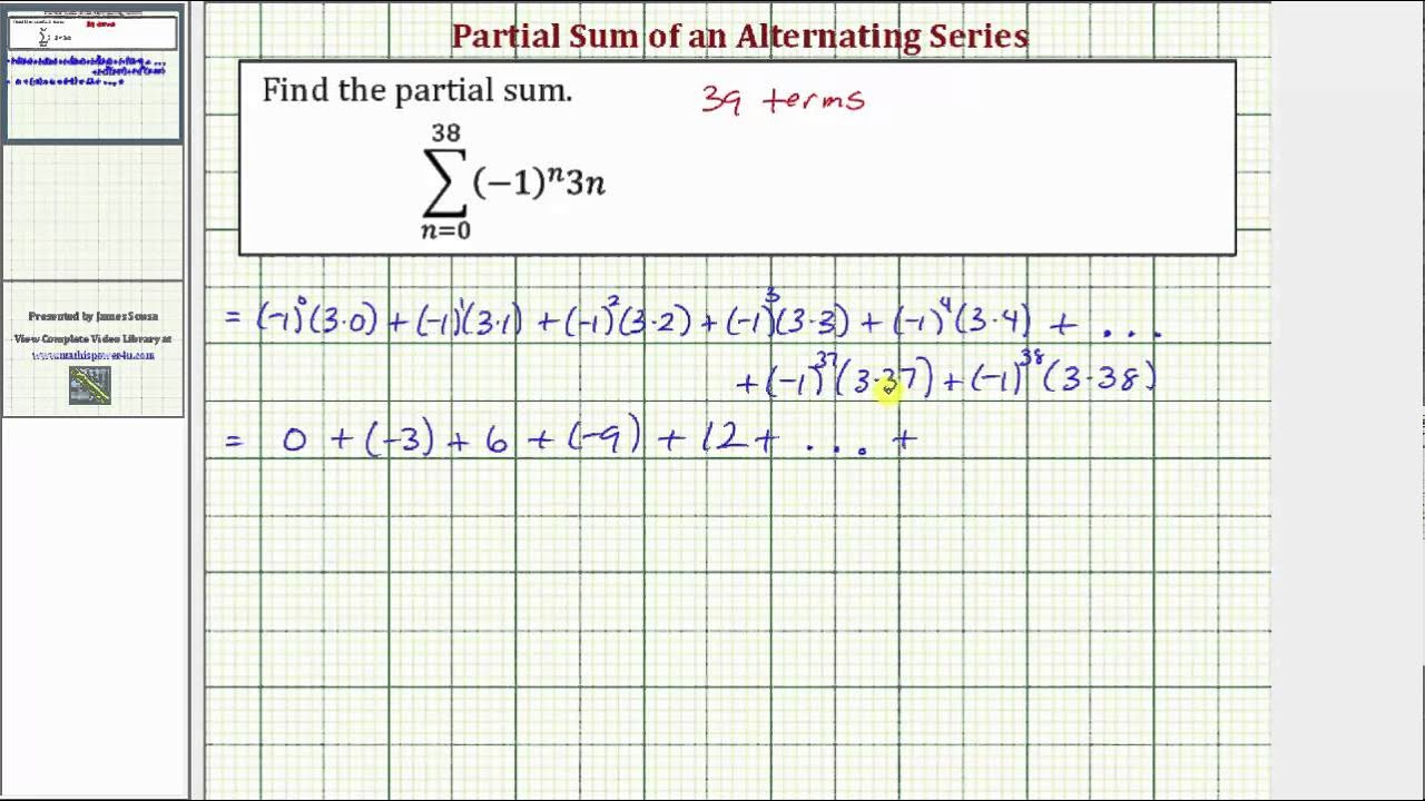 Ex Find A Partial Sum Of A Alternating Series Method 1 YouTube