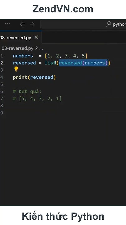 Các hàm thông dụng trong Python - 08 - Reversed #python #laptrinhpython #cntt #hoclaptrinh # ...