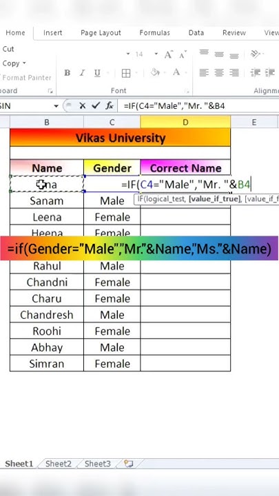 Trick to ADD Mr. and Ms. in Name in Excel | #shorts #excel #exceltips #exceltricks # ...