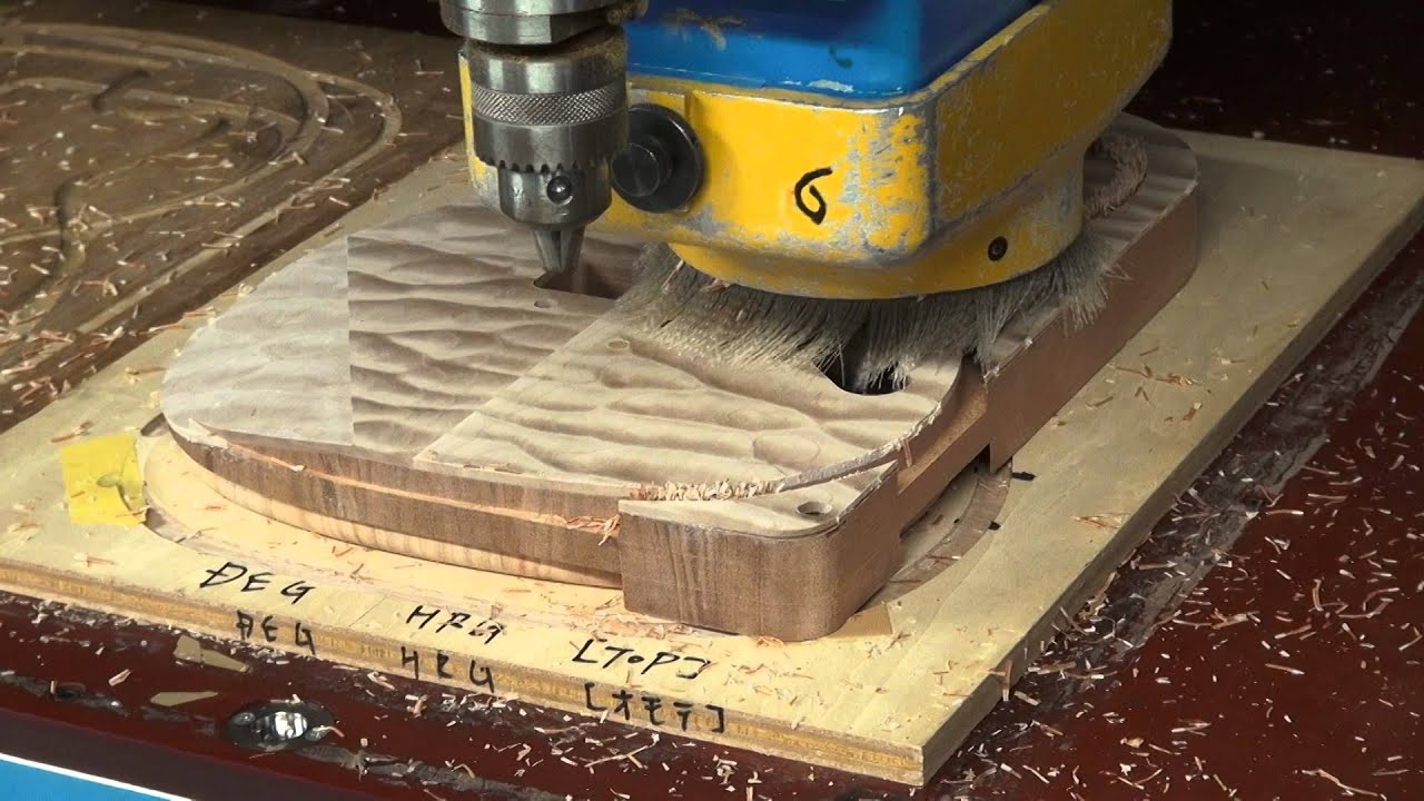 Fujigen Factory a guitarbody gets his cavities cut - YouTube