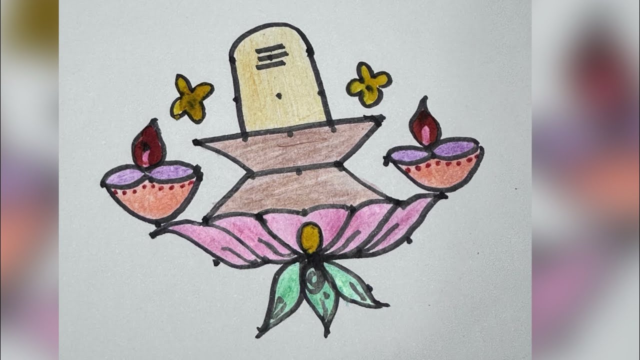 Simple easy lord siva 🌺🌺🌼shivalinga Rangoli 7x7x3#shivalingam # ...