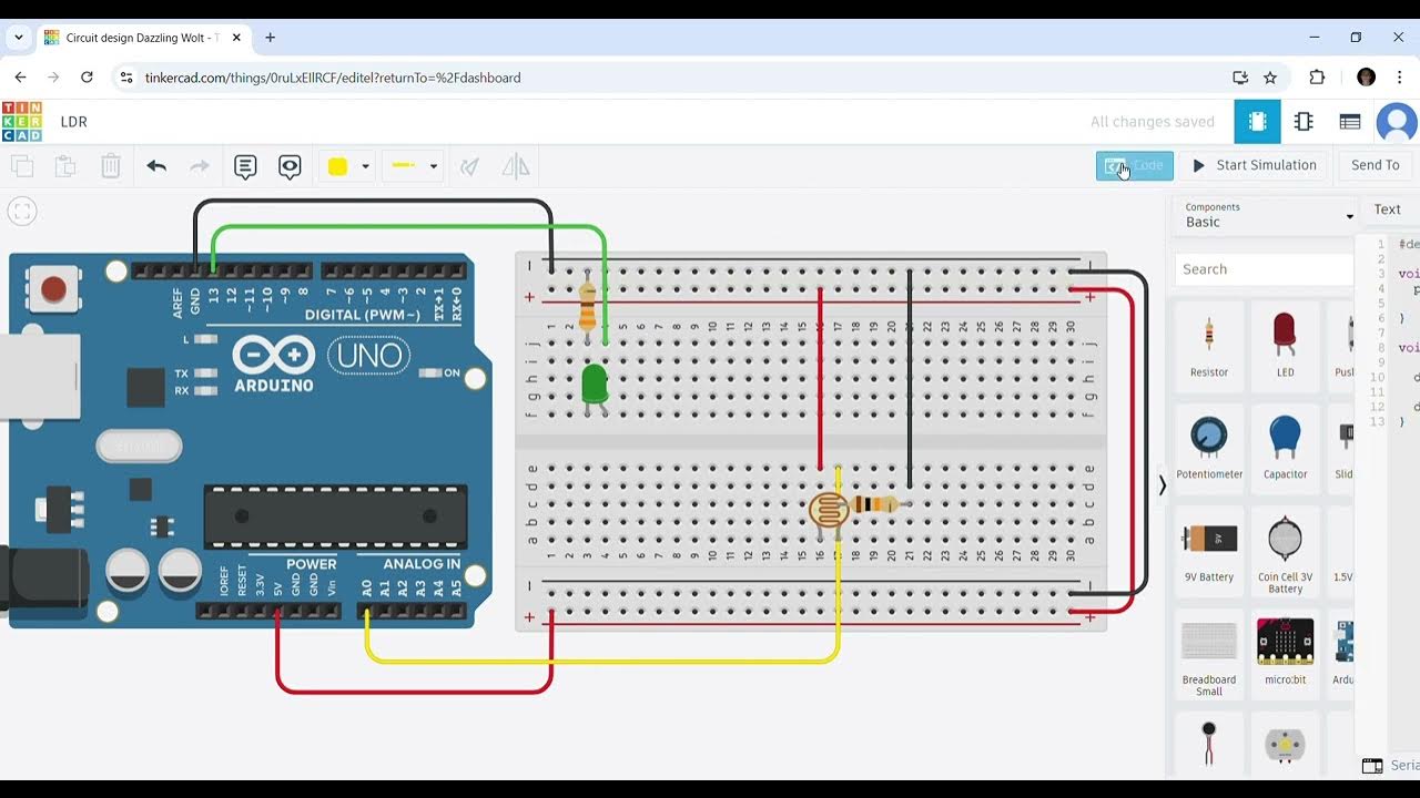 Segunda aula sobre Arduino - Como adicionar um photoresistor(LDR) - YouTube
