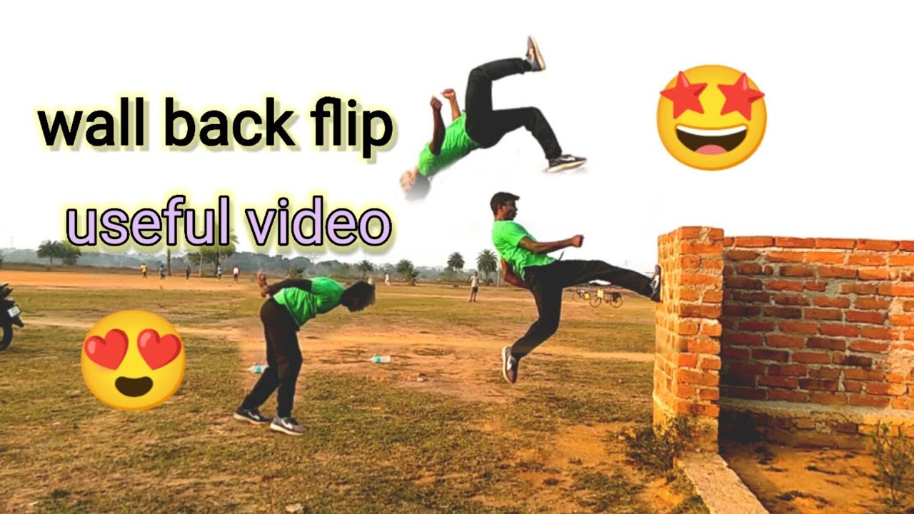 how to do wall backflip trick - YouTube