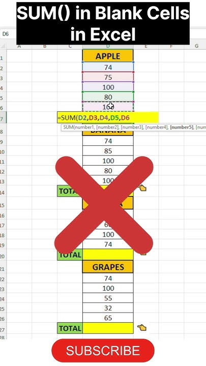 ExcelTrick#Sum in Blank cell in Excel#Excel#Sum in Excel#exceltutorial#shorts#viral#exceltips# ...