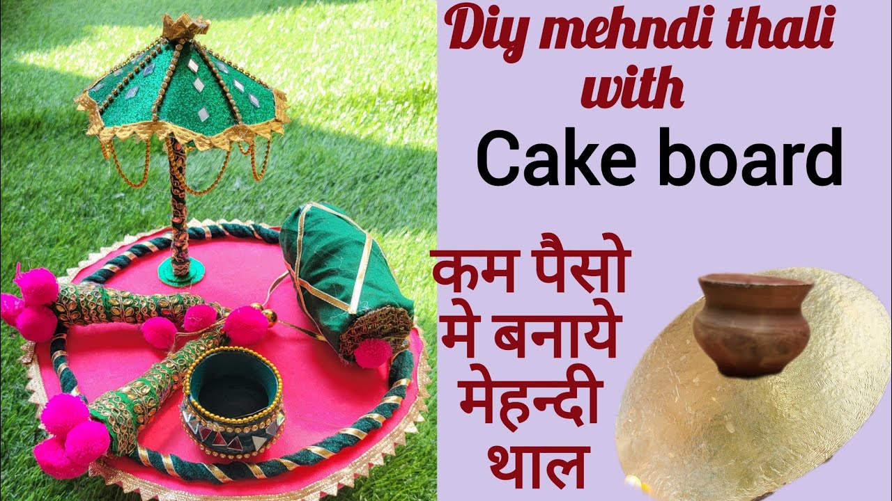Diy mehndi thali at home I waste materials used in Mehndi thali | Easy ...