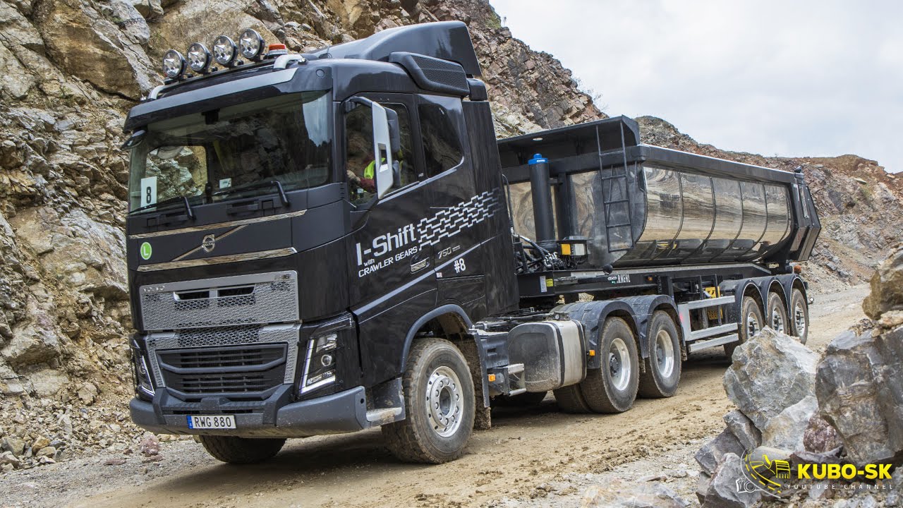 Volvo FH 16 750 Euro 6 with tipper semitrailer - test drive in the ...
