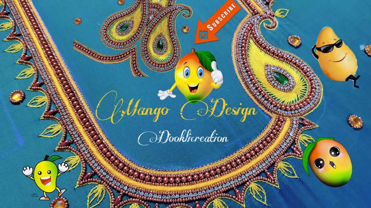 Aari work Mango 🥭 design 💕🪡 - YouTube