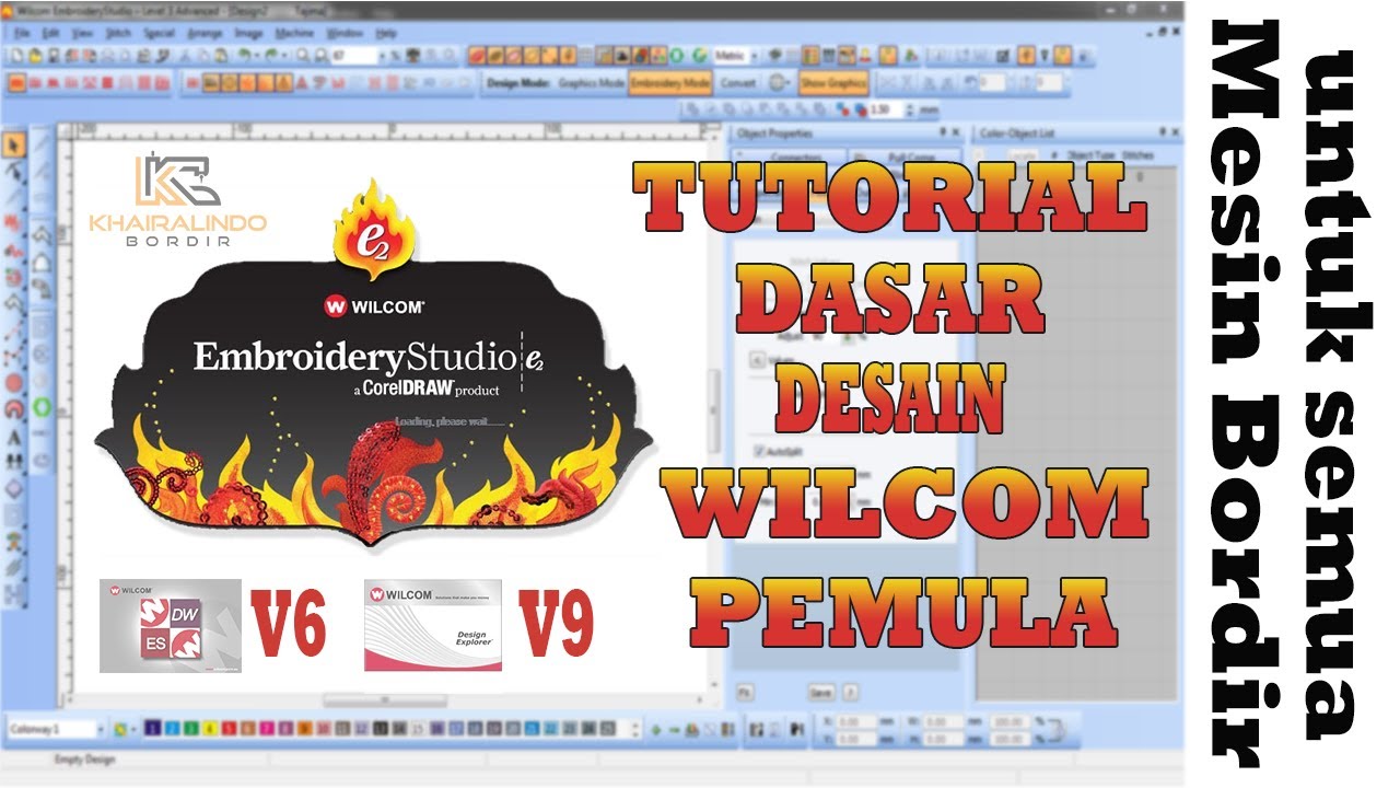 TUTORIAL DASAR DESAIN WILCOM MESIN BORDIR KOMPUTER untuk pemula - YouTube