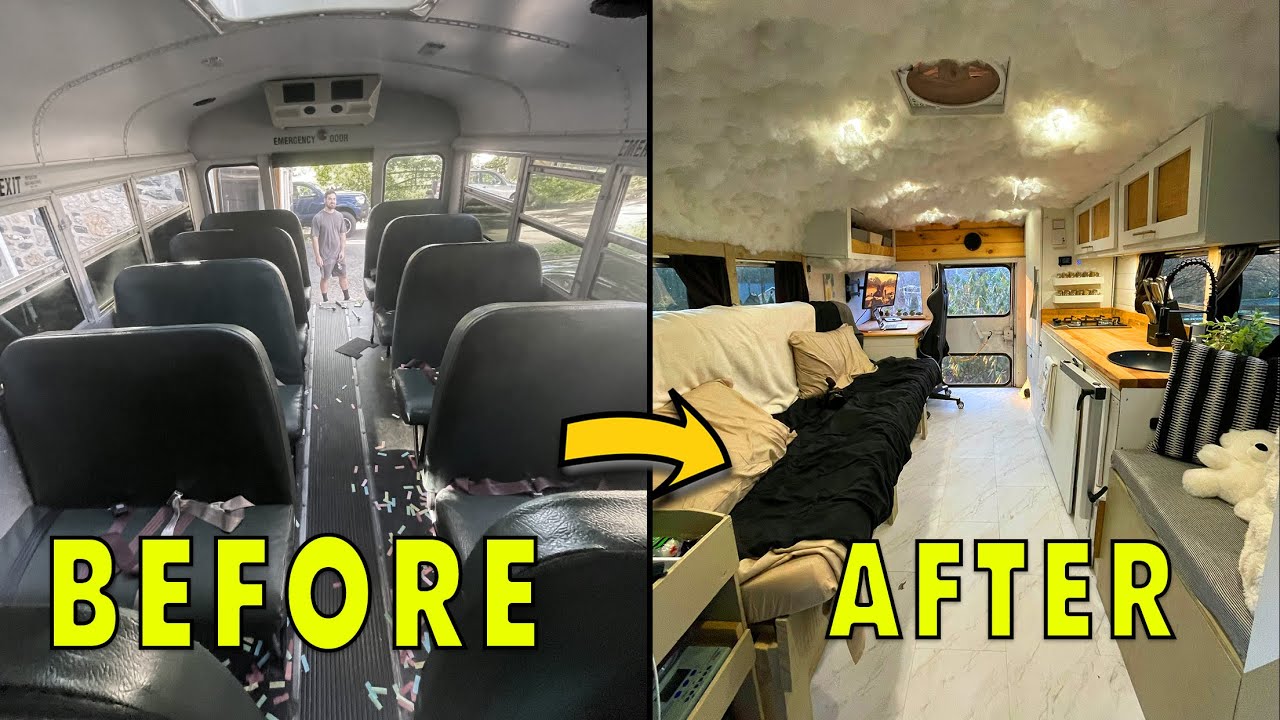 DIY SCHOOL BUS CONVERSION (TINY HOME) TOUR! - YouTube