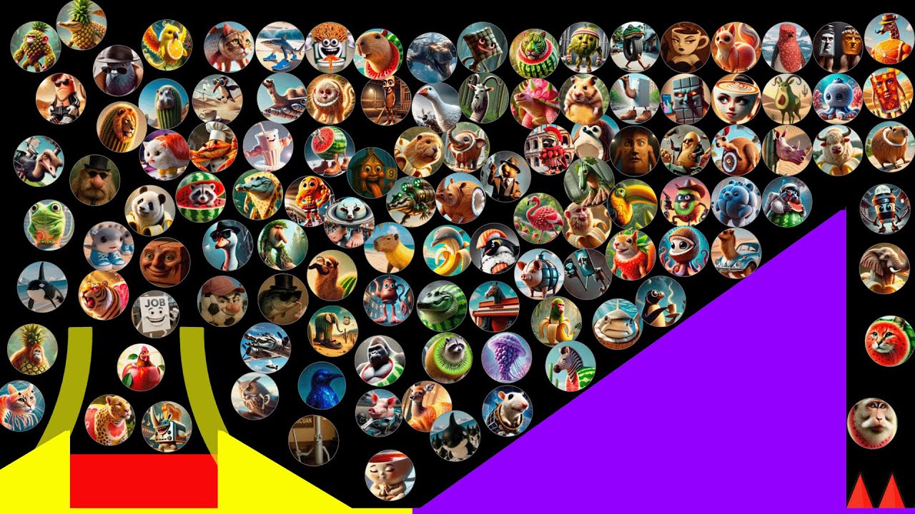 ALL 110 Italian Brain Rot Animals Marble Race In Algodoo - YouTube