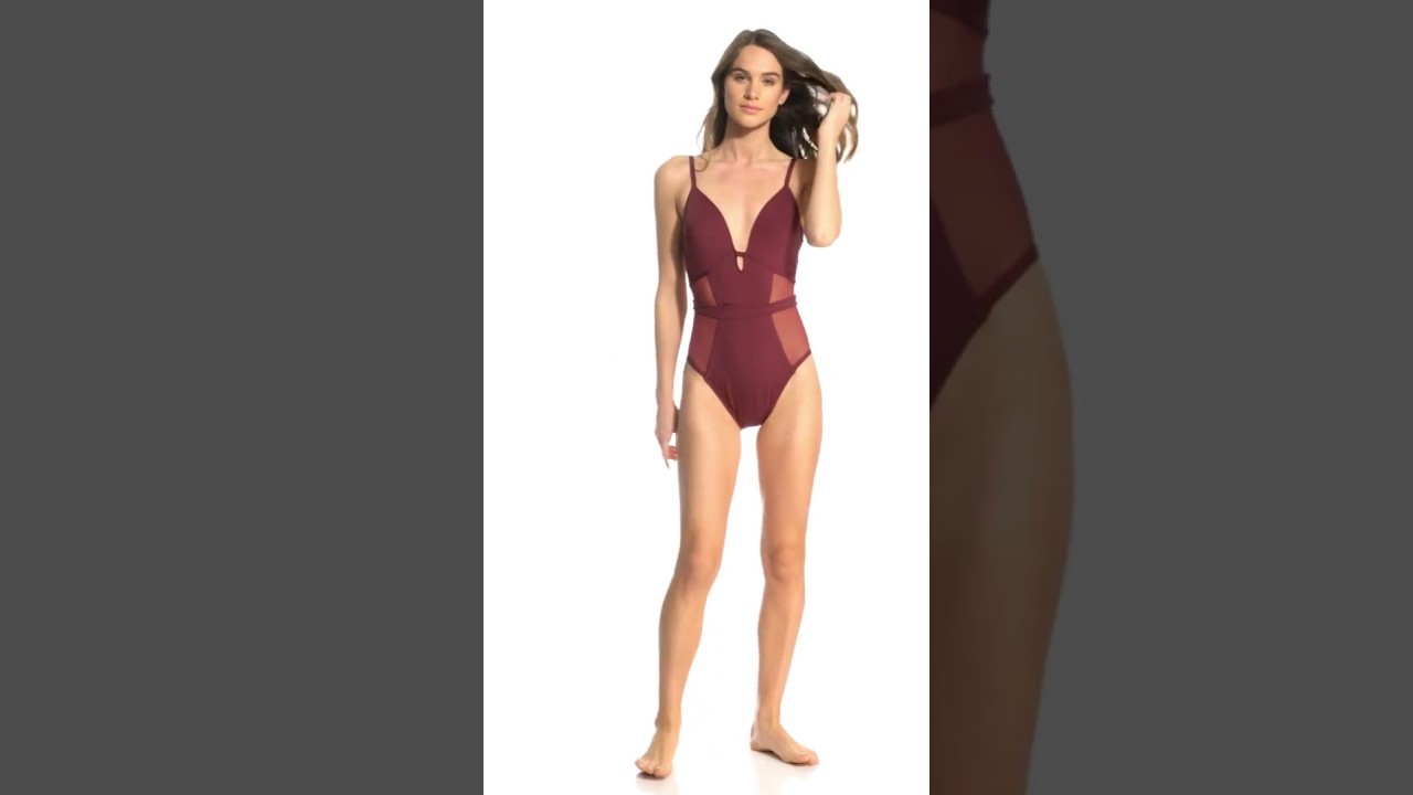 Kenneth Cole Sexy Solids Mesh Push Up One Piece Swimsuit Swimoutlet