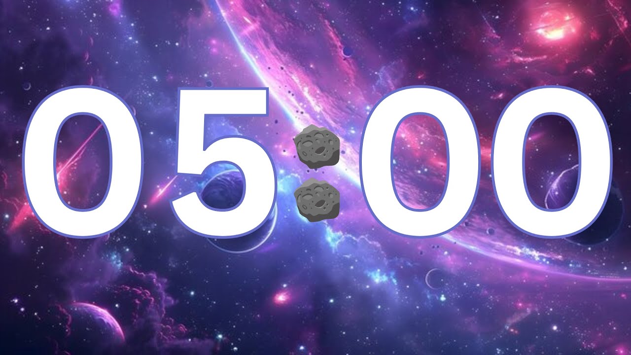 5-Minute Galaxy Timer | Classroom & Presentation Countdown with Alarm ...