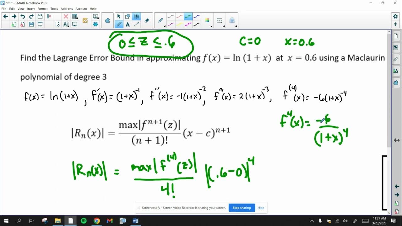 Lagrange Error Bound - YouTube