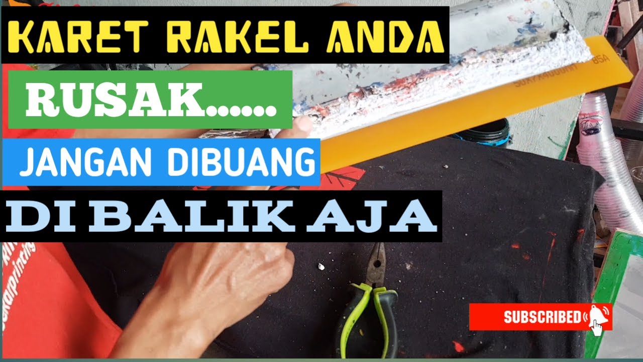 cara ganti karet rakel sablon rubber - YouTube