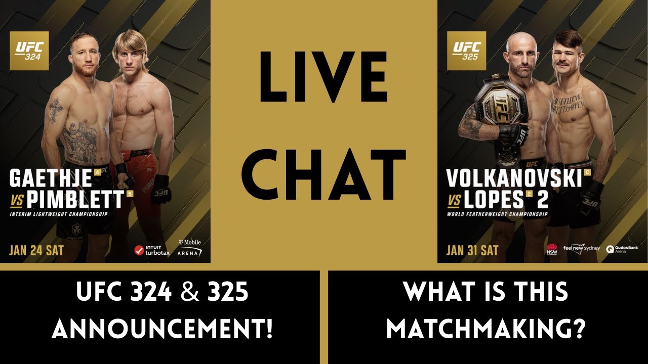 UFC 324 & 325 ANNOUNCED! Pimblett by Flying Arm Triangle? Volk getting ...