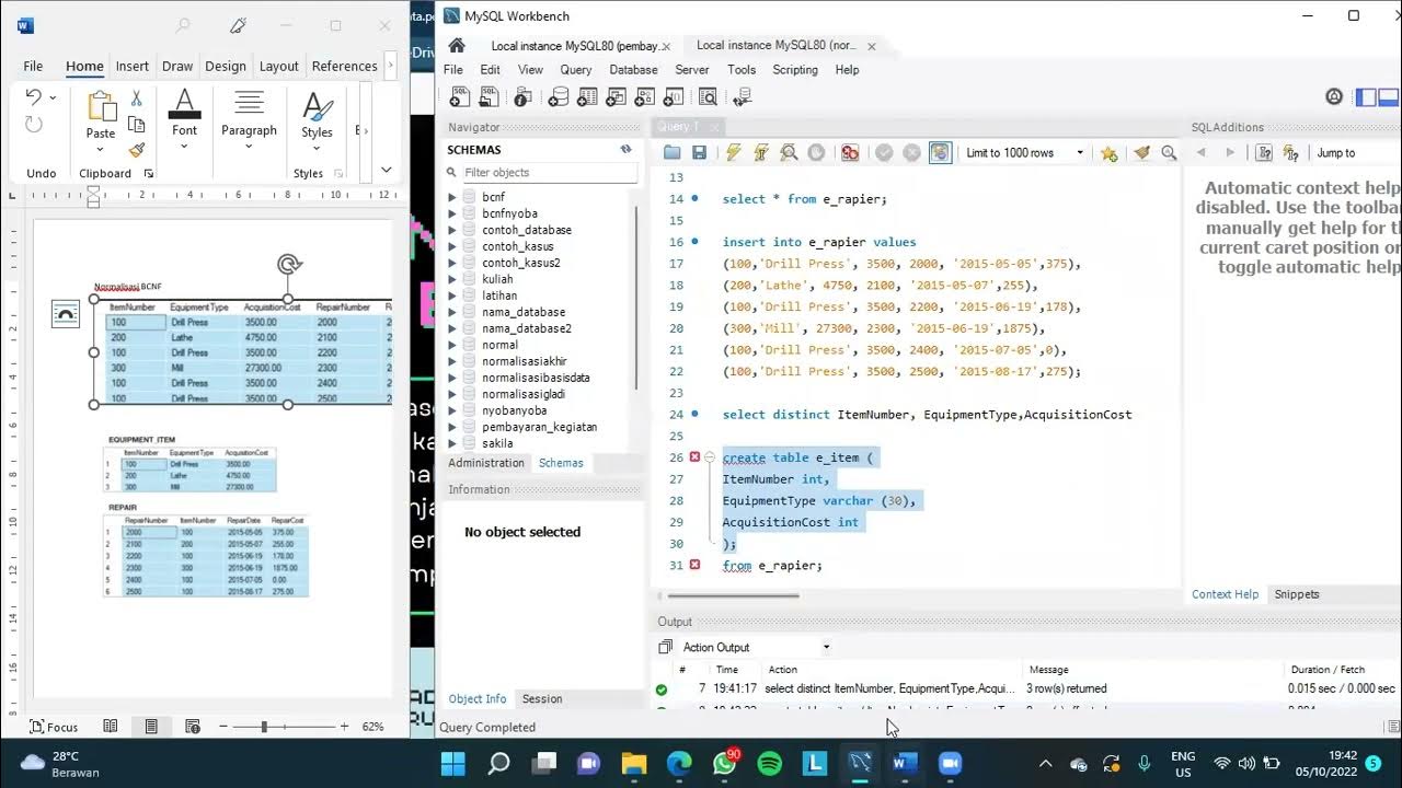 Normalisasi BCNF & Denormalisasi || Basis Data || My SQL Workbench - YouTube