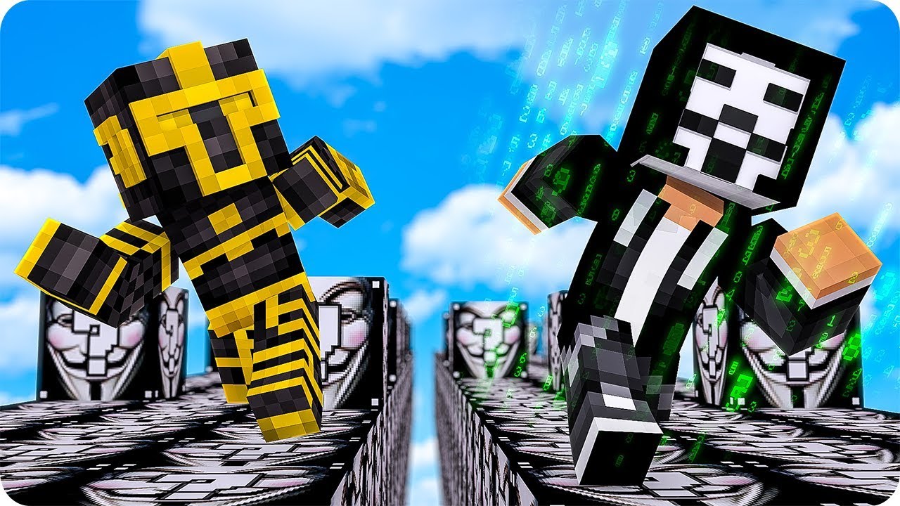 Carrera De Lucky Blocks De Hacker En Minecraft 😱 Youtube
