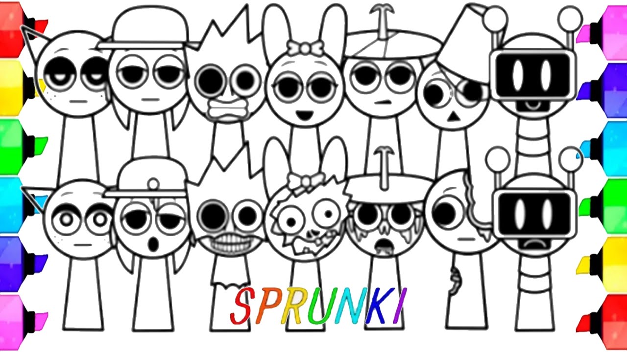 Sprunki coloring pages