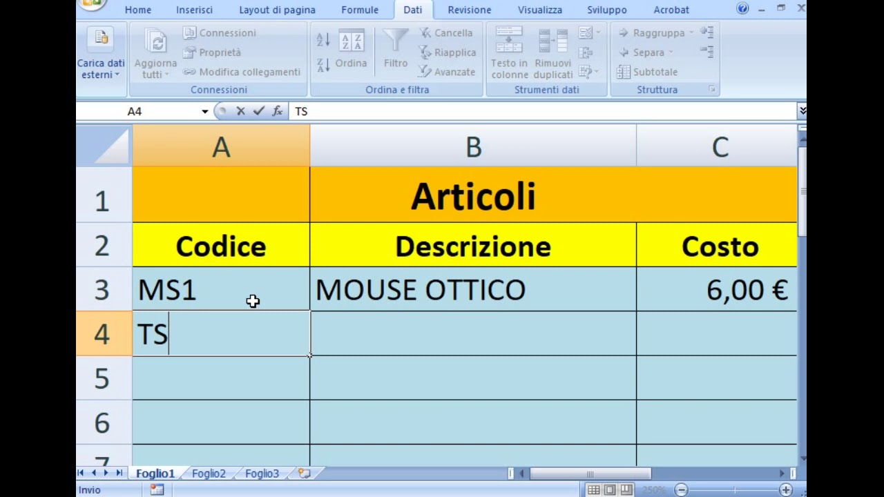 Come inserire dati univoci in EXCEL con la CONVALIDA e la funzione CONTA.SE - YouTube