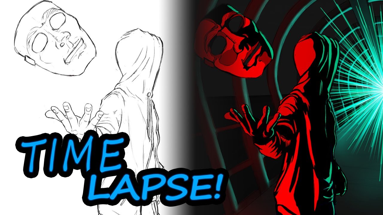 DIGITAL ART - TIMELAPSE - Remove Mask - Photoshop Free Hand Drawing ...