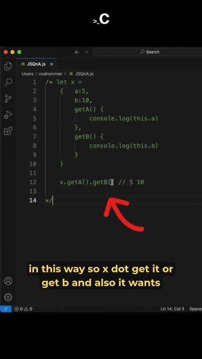 JS Interview Trick: What Does x.getA().getB() Do? 🤯 | Codrammer #shorts #javascript # ...