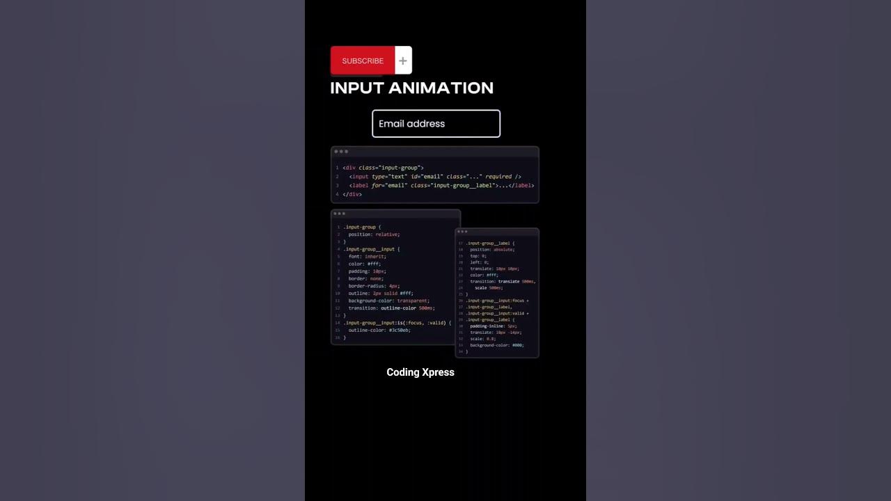 Html Input Animation Codingxpress Html Htmltutorial Css Csstutorial Css3 Html5 Webdesign