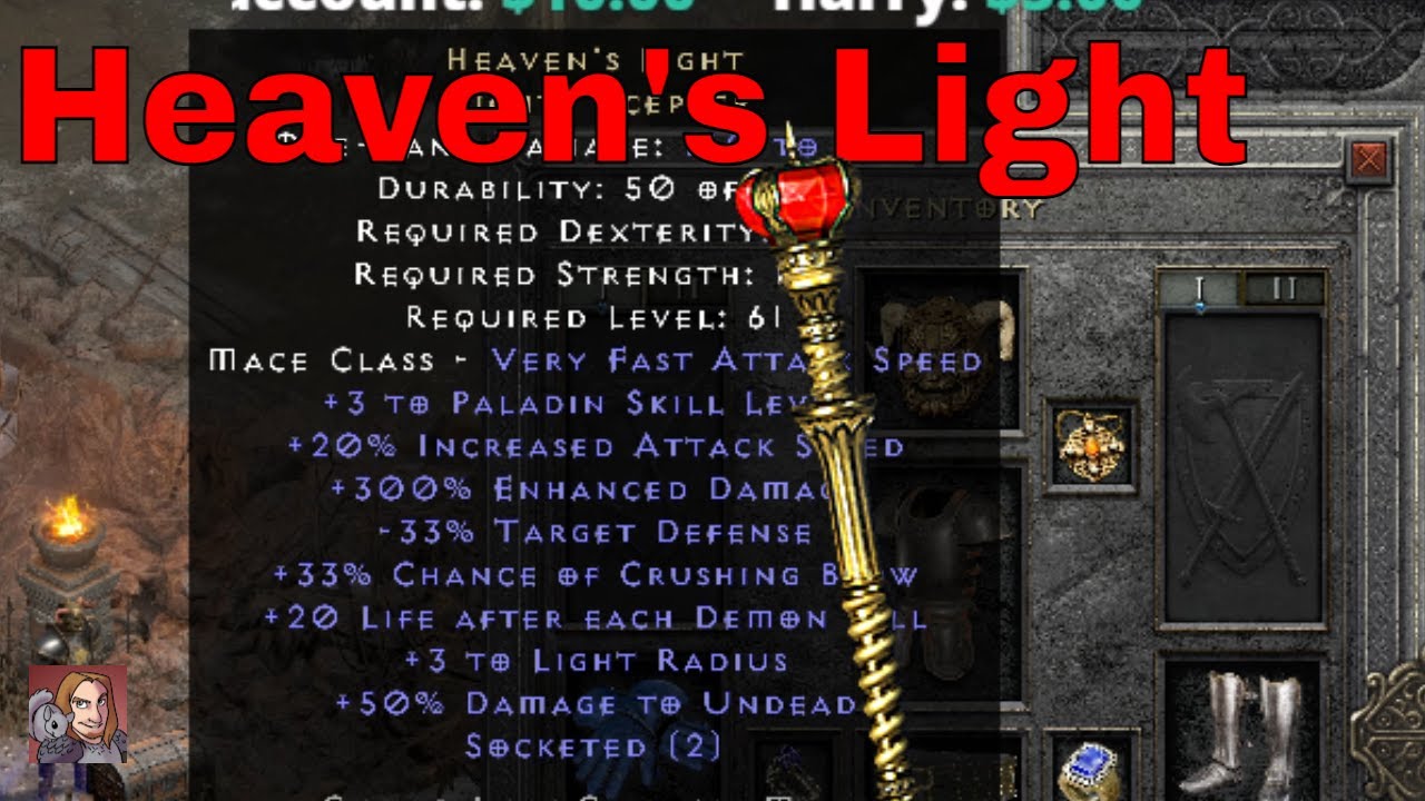 D2R Unique Items - Heaven's Light (Mighty Scepter) - YouTube