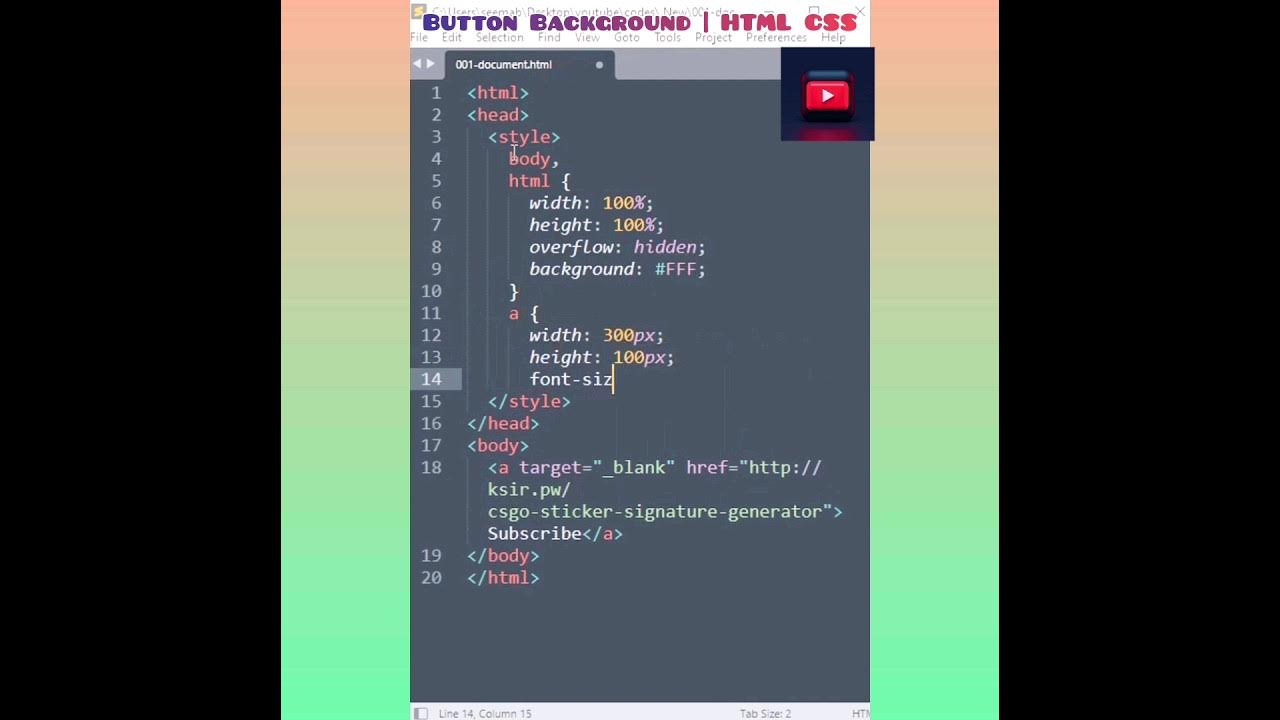 Button Background | HTML CSS | #shorts #html #coding - YouTube