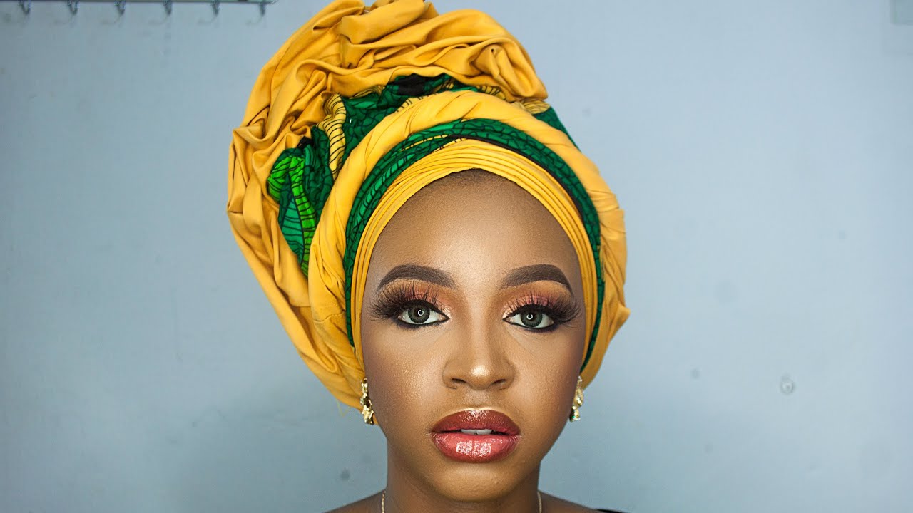 Turban Tutorials | Ankara turban mixed with rawsilk - YouTube