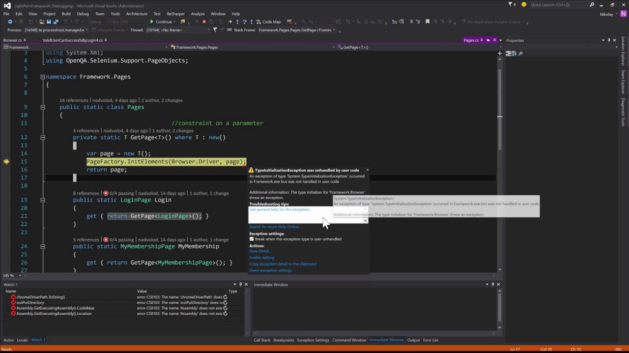 10 7 5 Wrap Up On Fixing The System Typeinitializationexception Youtube