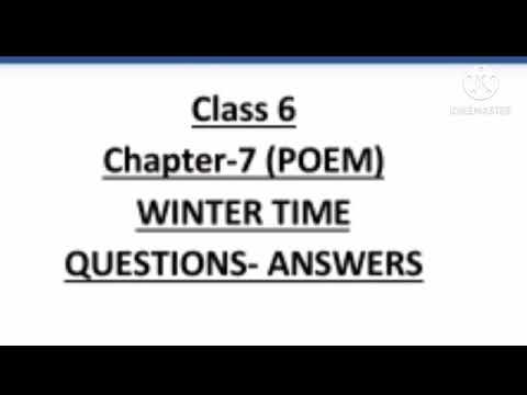 Poem Winter Time । Question Answers । class 6th - YouTube