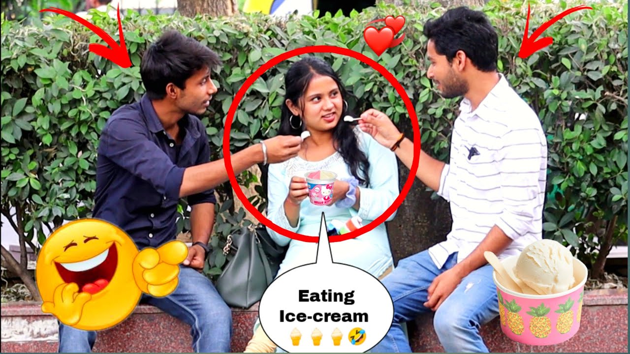 EATING ICE CREAM PRANK WITH A FUNNY TWIST 🤣😍|| AMAZING REACTIONS || RAM ...