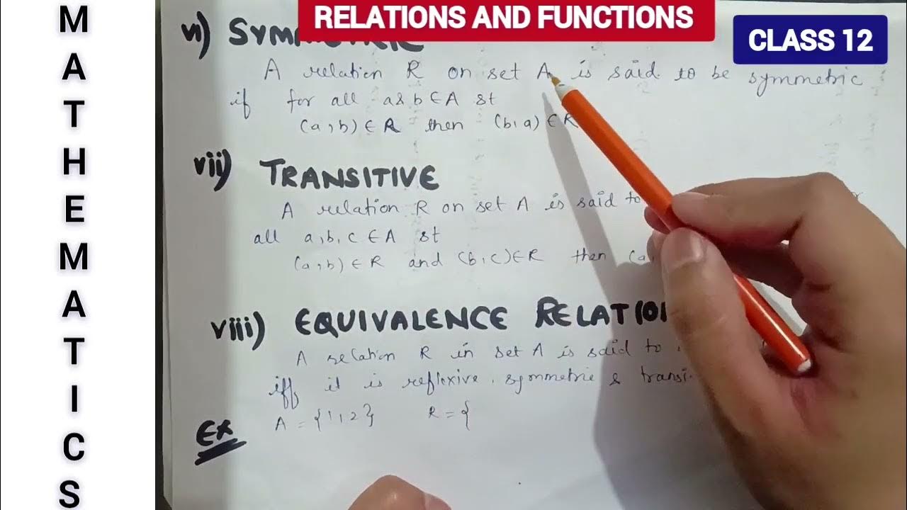 Types of relations class 12 maths|| Relations and functions class 12|| Equivalence relations ...
