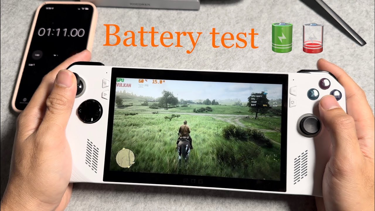 ROG Ally Battery Life Test In Turbo Mode | Red Dead Redemption 2 - YouTube