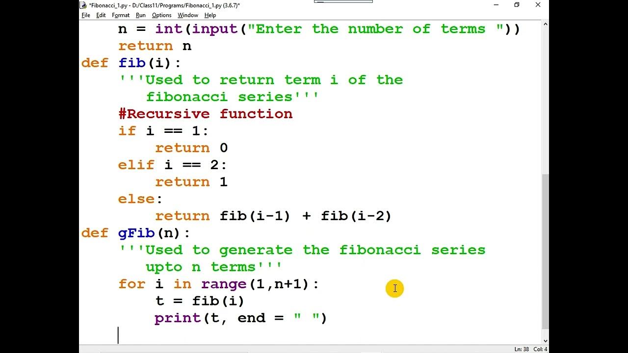 roypaulmca : Functions, Fibonacci, Menu driven, Part 2 of 3 - YouTube