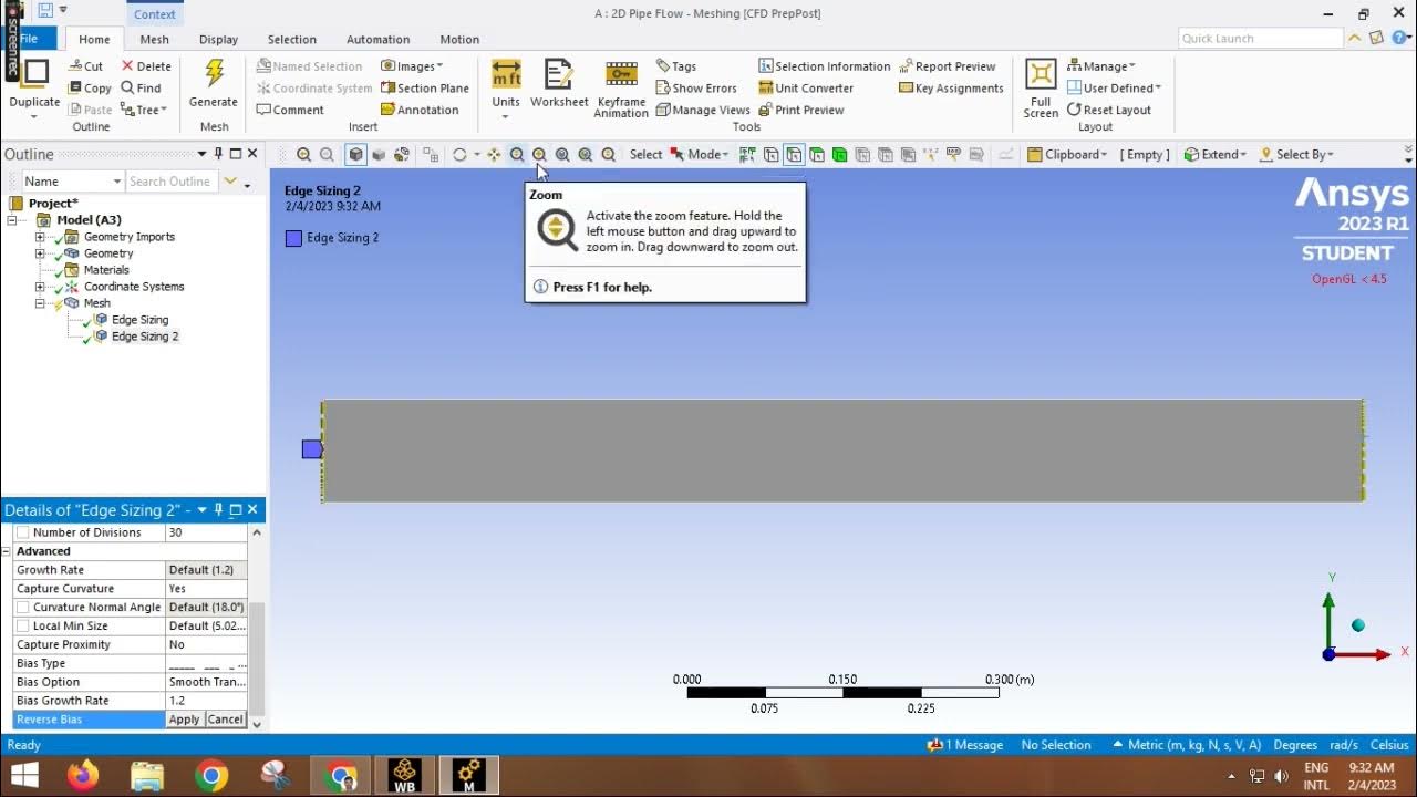 ANSYS FLUENT - Meshing of 2D Pipe Flow - YouTube